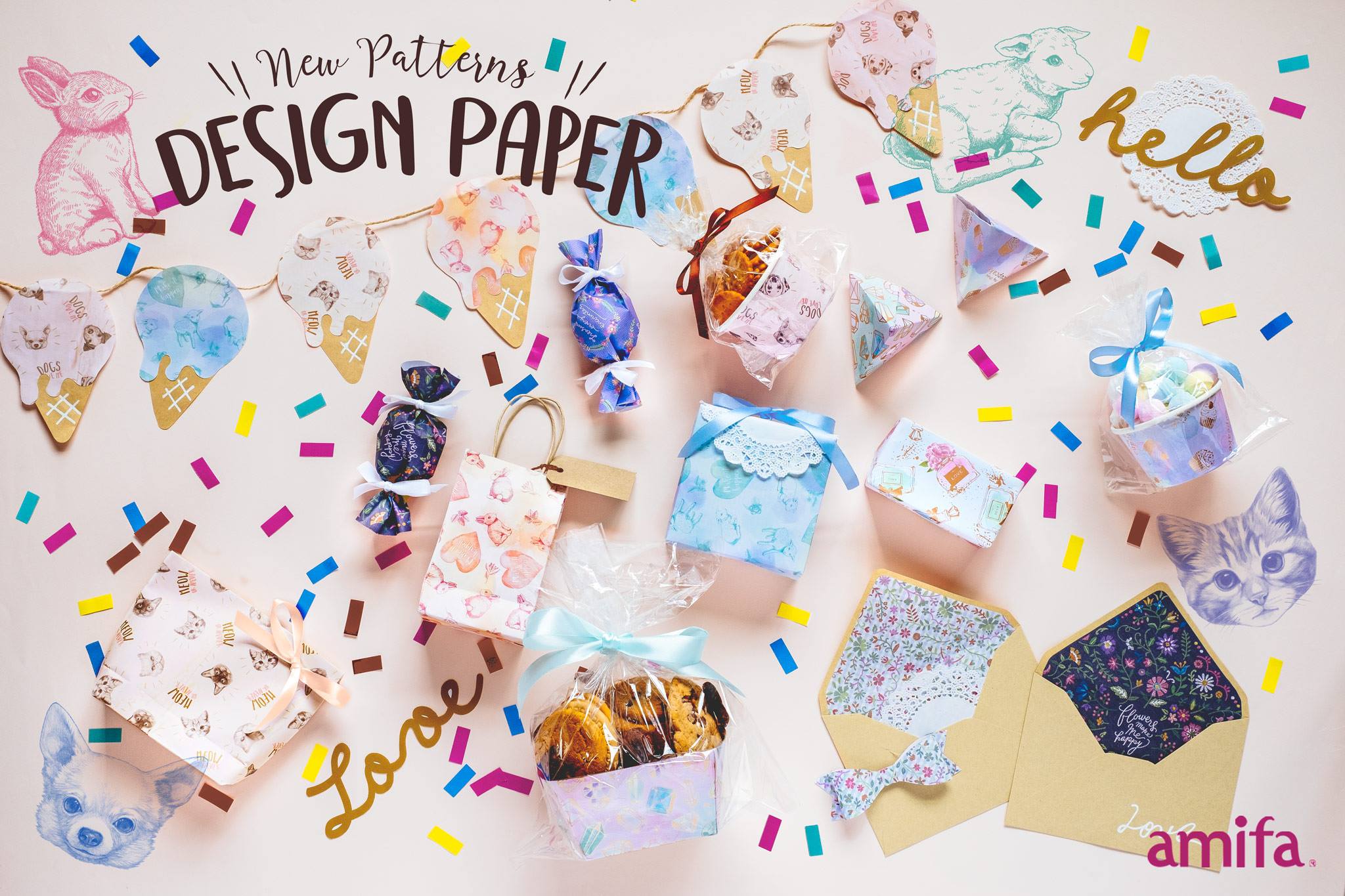 amifa Design Paper, New Patterns by 株式会社 アミファ